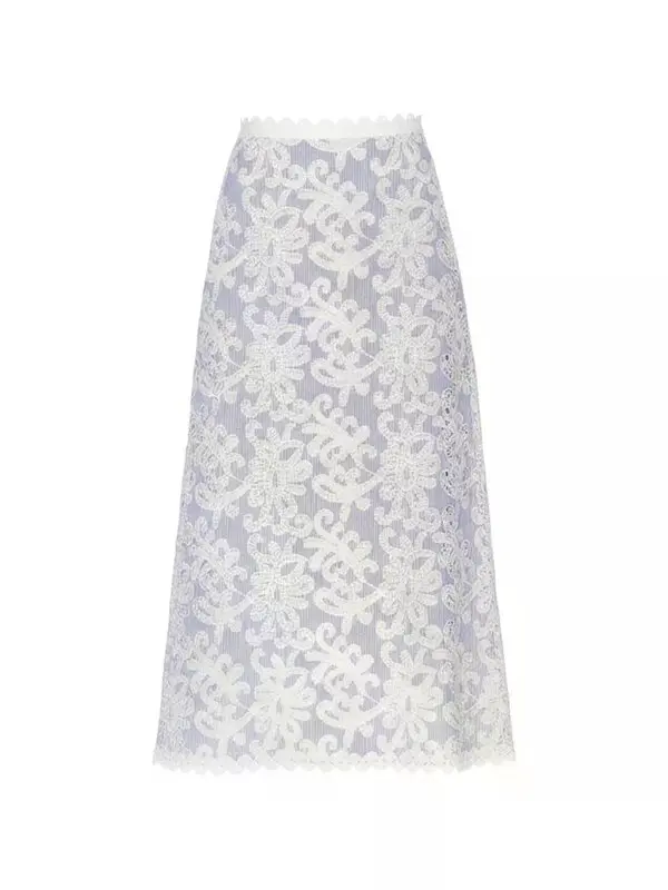 Waimari Nina Lace Midi Skirt - Blue