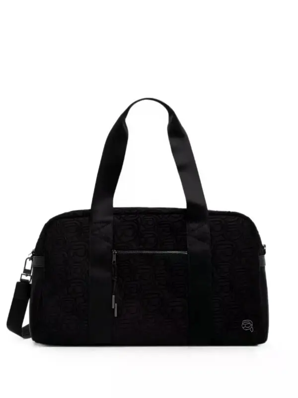 Karl Lagerfeld Monogram-embossed Holdall Bag - Black