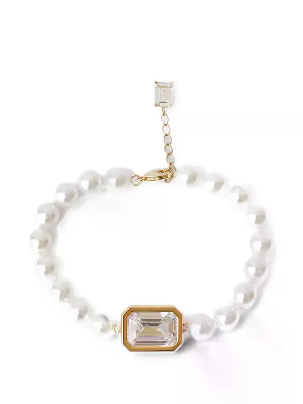 IZABEL DISPLAY Mega Pearl-embellished Crystal Bracelet - Gold