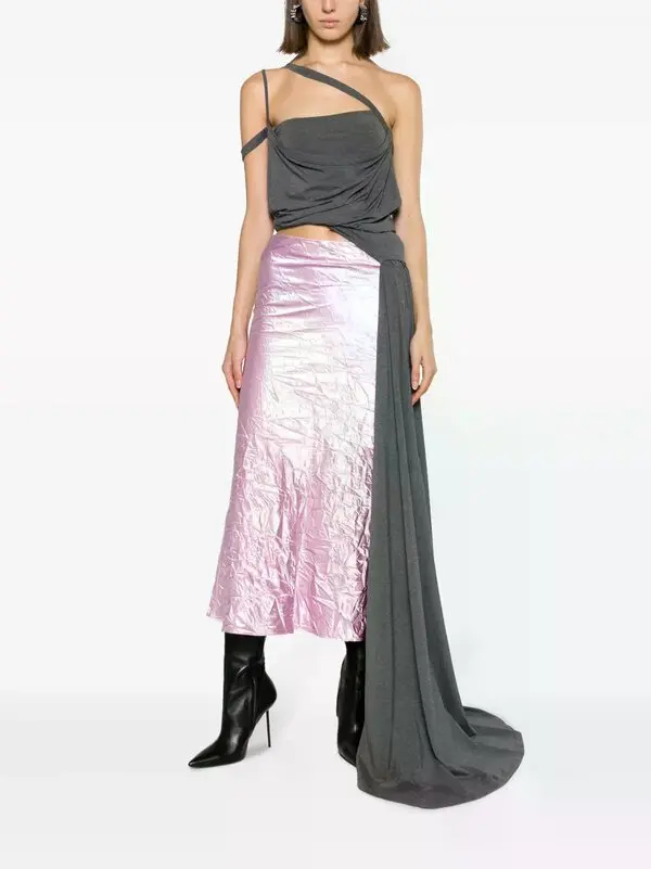 Attico Asymmetric-neckline Sash Top