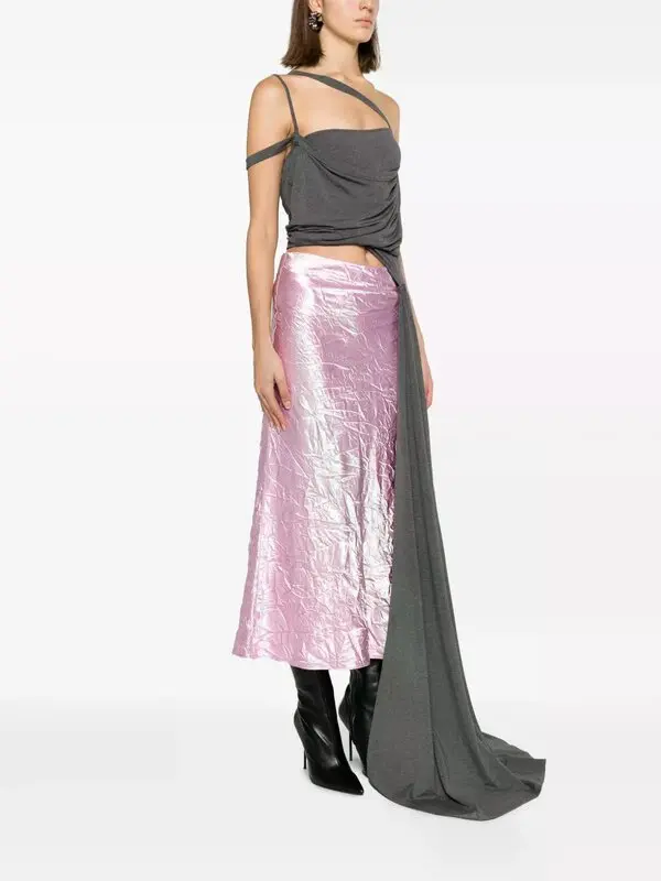 Attico Asymmetric-neckline Sash Top