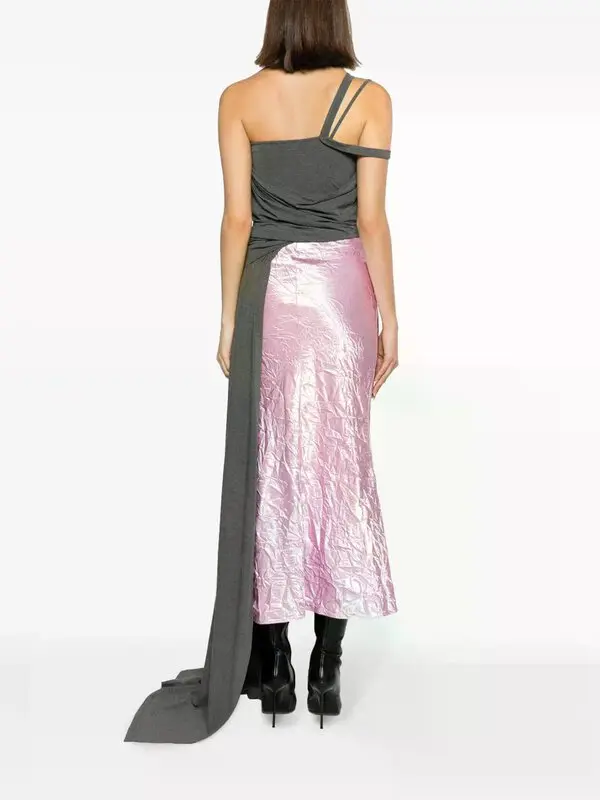 Attico Asymmetric-neckline Sash Top