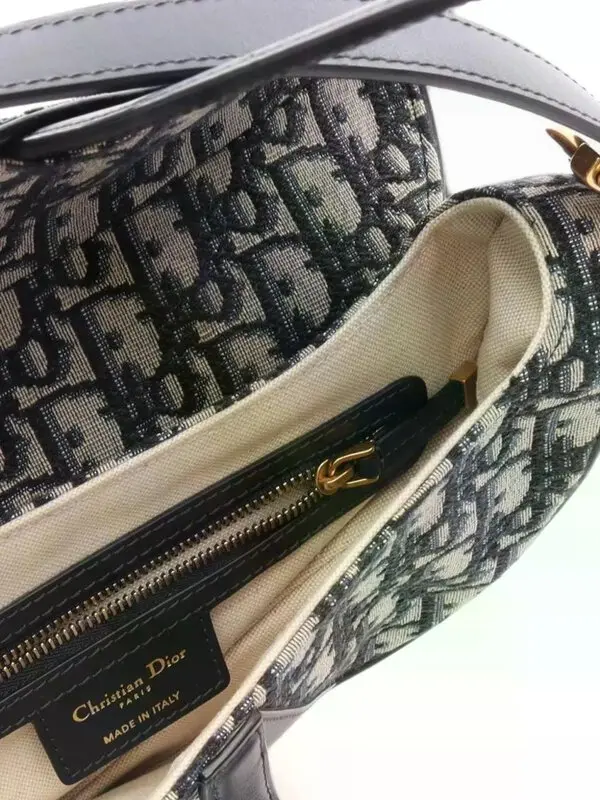Dior 2010s Saddle Oblique Jacquard Tote Bag - Black