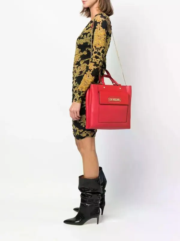 Moschino Logo-plaque Tote Bag - Red