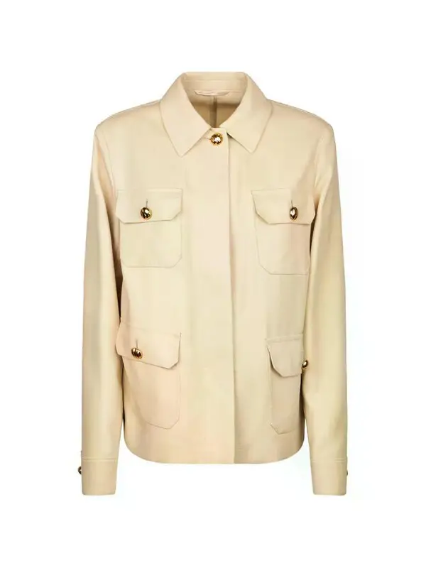 Max Mara Button-up Cotton Shirt Jacket - Neutrals