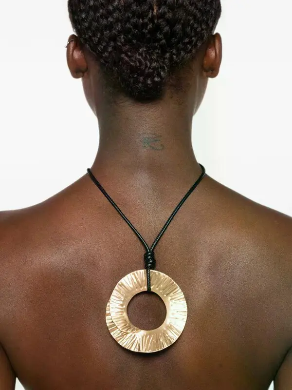 Cult Gaia Ren Pendant Necklace With Hammered -tone Hardware - Gold
