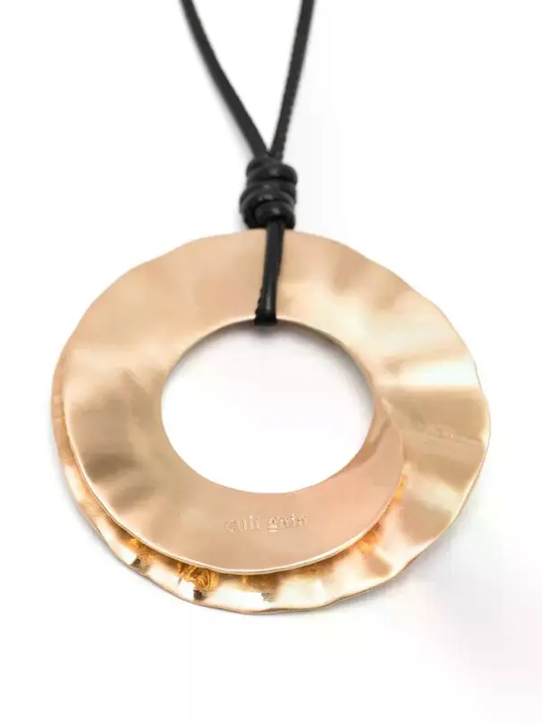 Cult Gaia Ren Pendant Necklace With Hammered -tone Hardware - Gold