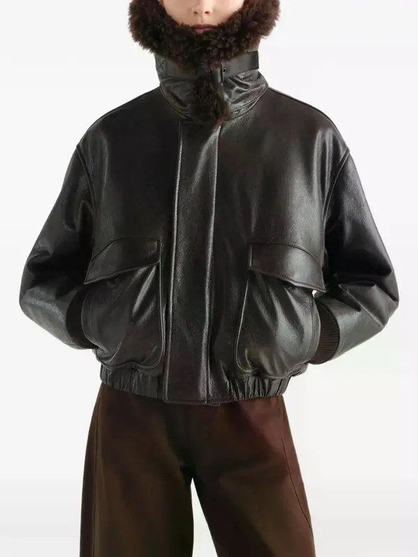 LEMAIRE Blouson In Shiny Leather