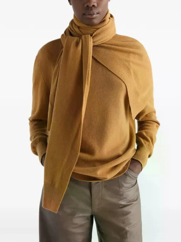 LEMAIRE Draped Scarf In Cashmere - Neutrals