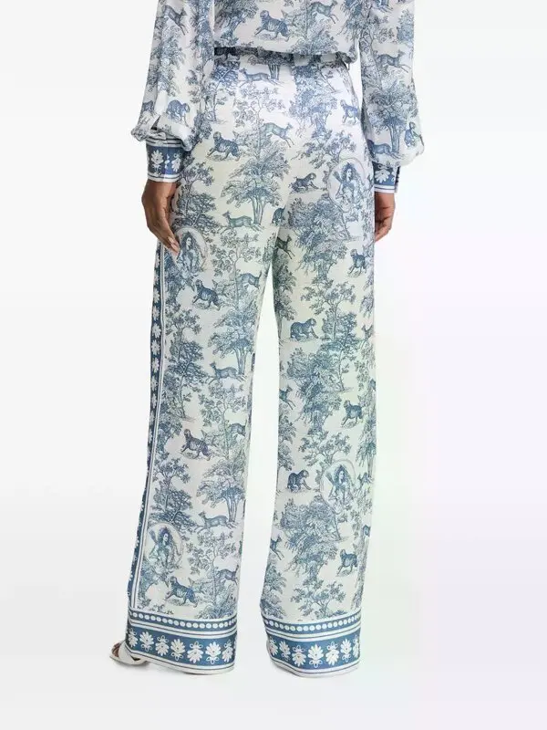 FRACOMINA Toile De Jouy Print Palazzo Trousers