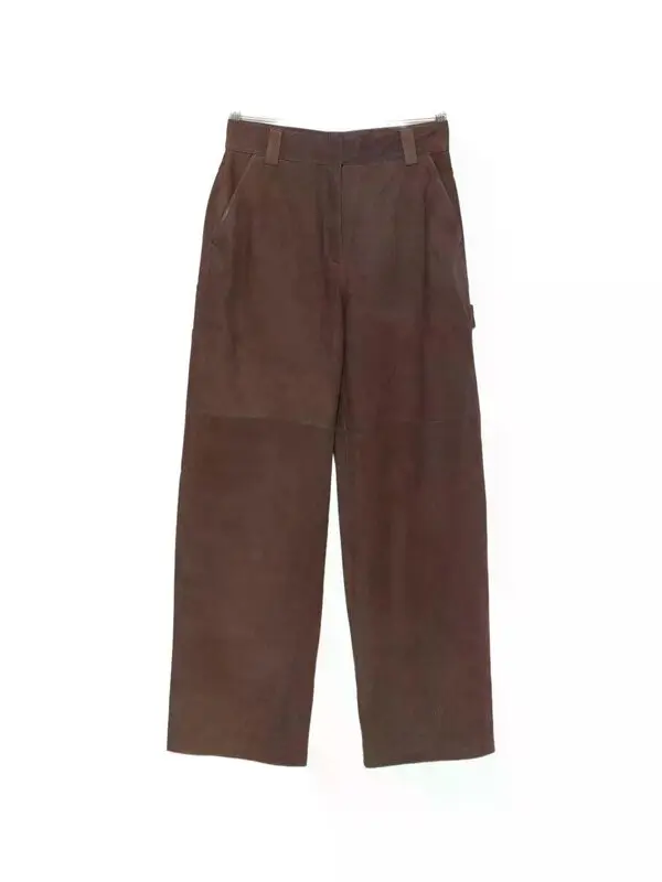 IRO PARIS Leather Panelled Trousers - Brown