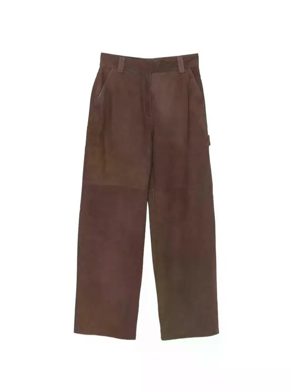 IRO PARIS Leather Panelled Trousers - Brown