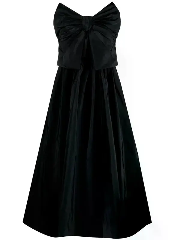 Red Valentino Bow Appliqué Strapless Mididress