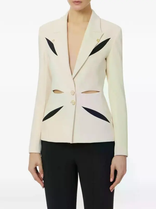 Elisabetta Franchi Cut-out Single.breasted Blazer - Neutrals