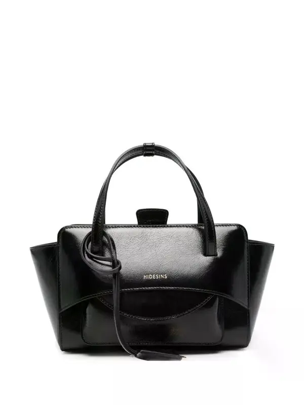 HIDESINS Logo-print Leather Tote Bag - Black