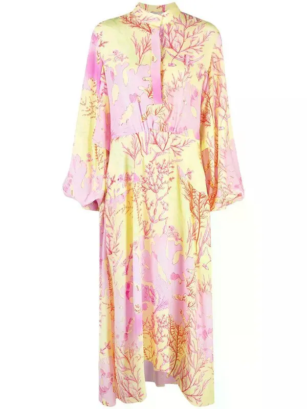 Stella McCartney Coral-print Maxi-dress - Yellow