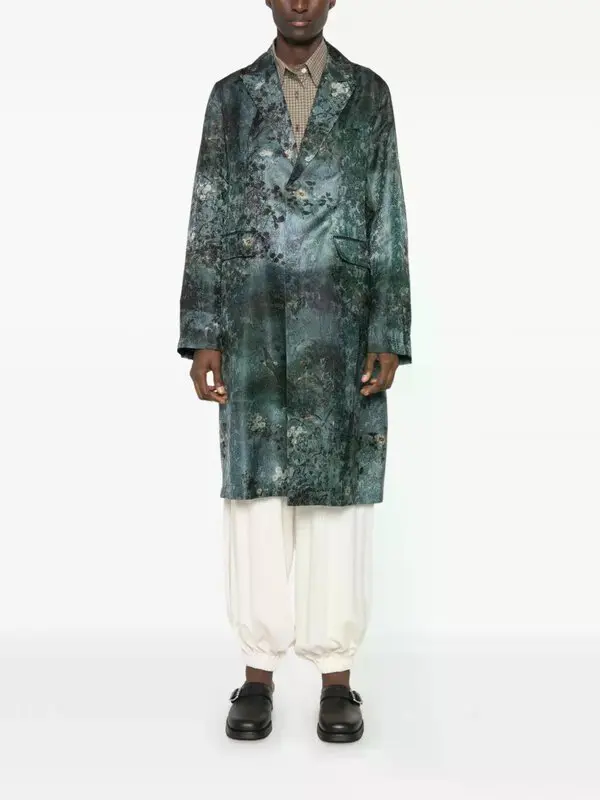PIERRE-LOUIS MASCIA Floral Print Single-breasted Coat