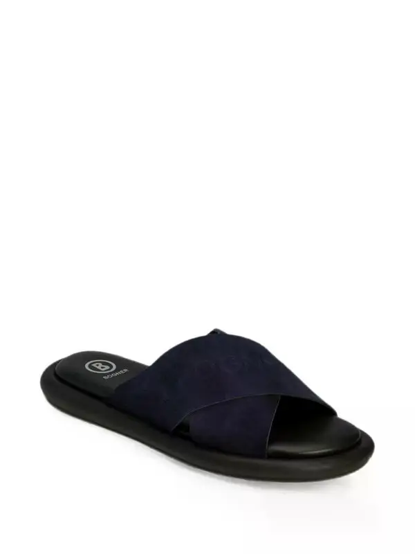 Bogner Crossover-strap Logo-embossed Slides - Blue