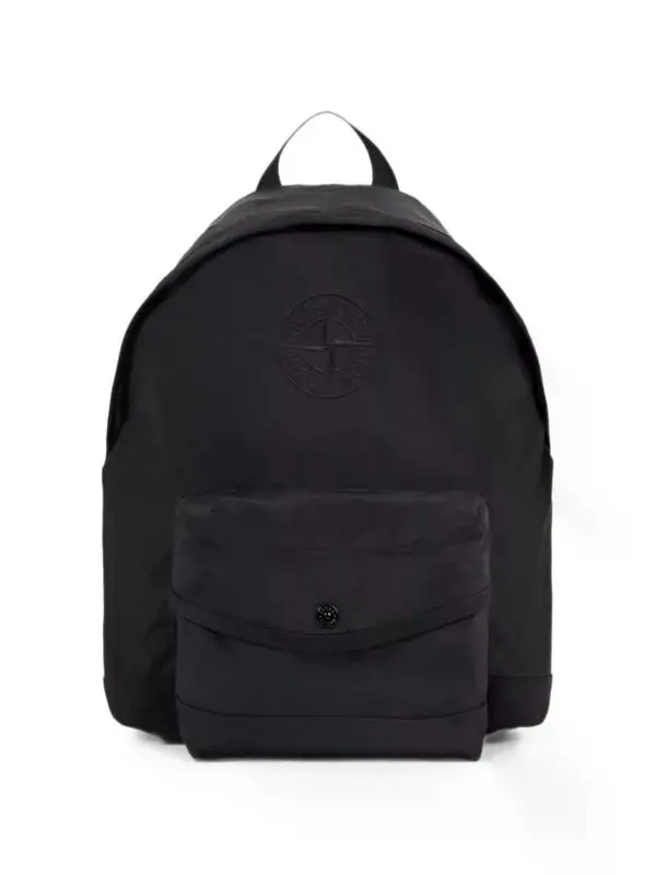 Stone Island Logo-embroidered Front-pocket Backpack - Black