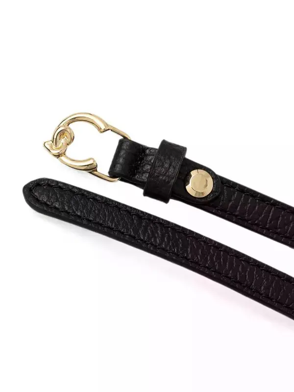 COCCINELLE Logo-plaque Pebbled-calf Leather Belt