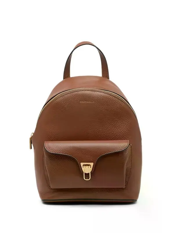 COCCINELLE Beat Generation Logo-print Pebbled-leather Backpack