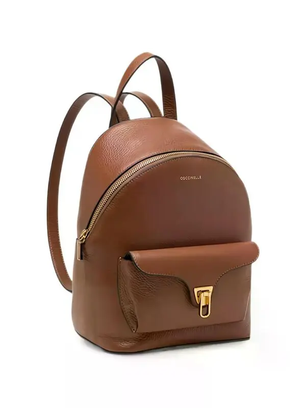 COCCINELLE Beat Generation Logo-print Pebbled-leather Backpack