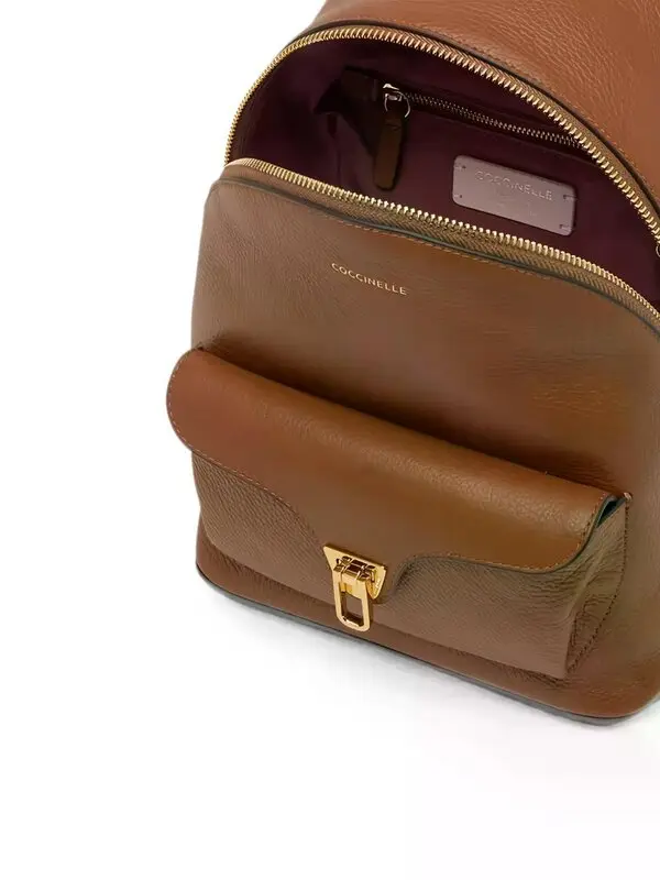 COCCINELLE Beat Generation Logo-print Pebbled-leather Backpack