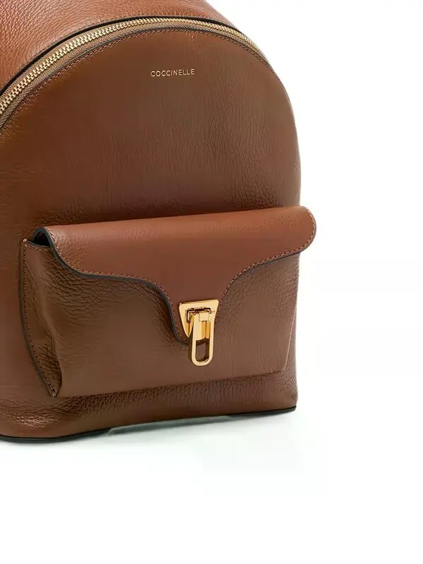 COCCINELLE Beat Generation Logo-print Pebbled-leather Backpack