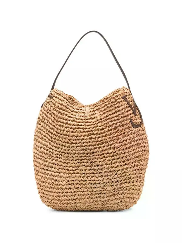 JW Anderson Large Bulb Logo-embroidered Bucket Bag - Neutrals
