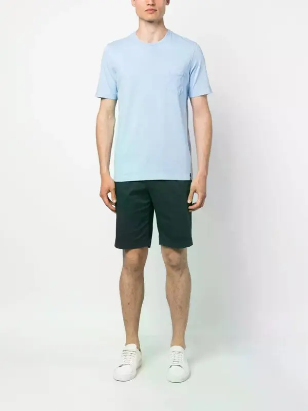 PT TORINO Above-knee Cotton Chino Shorts - Blue