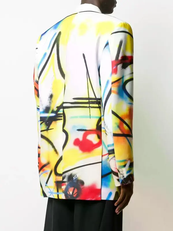 Off-White Futura Spray Print Oversized Blazer