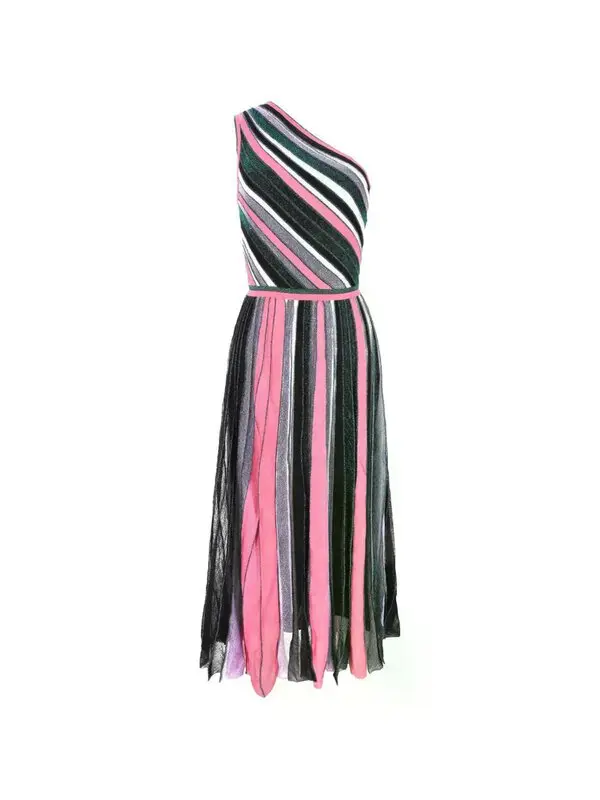 Missoni 2020s Striped One-shoulder Midi Dress