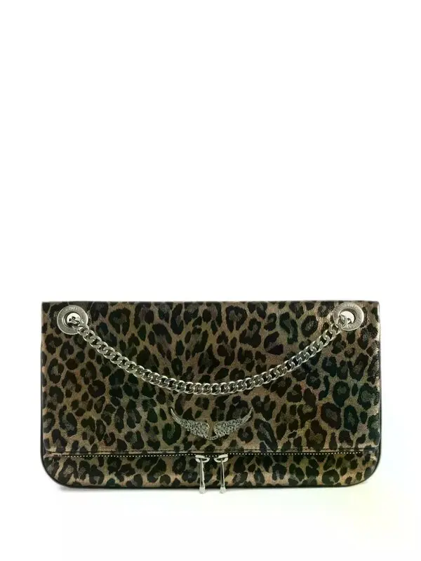 Zadig&Voltaire Rock Ii Leopard-print Leather Shoulder Bag - Brown