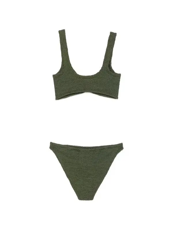 Hunza G Julia Metallic Crinkle Bikini - Green