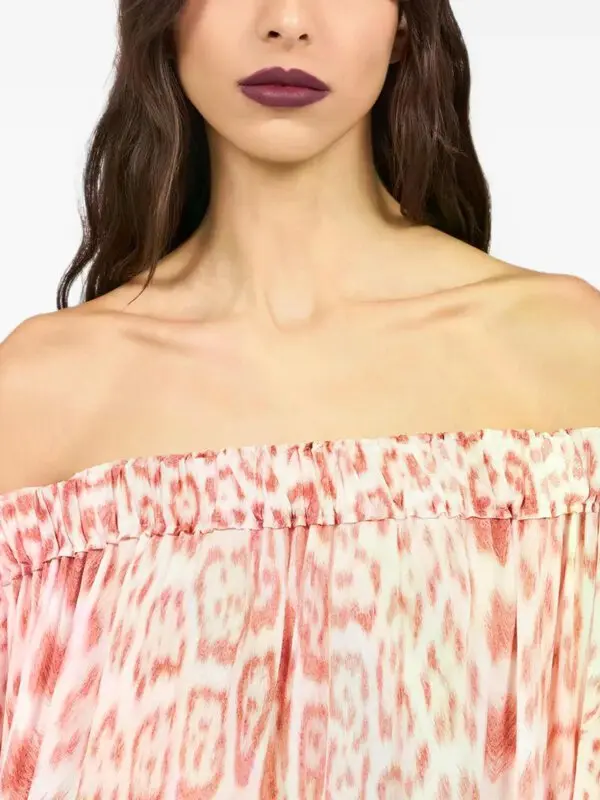 Roberto Cavalli Jaguar-print Off-shoulder Mini Dress