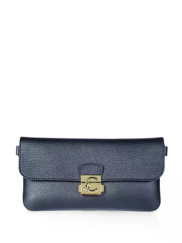COCCINELLE C-me Lock Grained Leather Shoulder Bag - Black