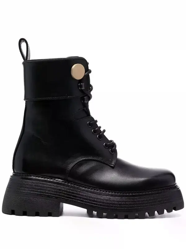 Ports 1961 Ridged Lace-up Boots - Black
