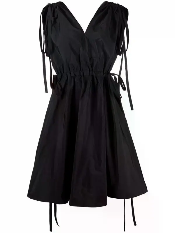 Red Valentino Side-tie Sleeveless Flared Dress - Black