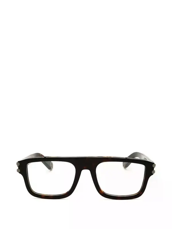Philipp Plein Rectangle Frame Glasses - Brown