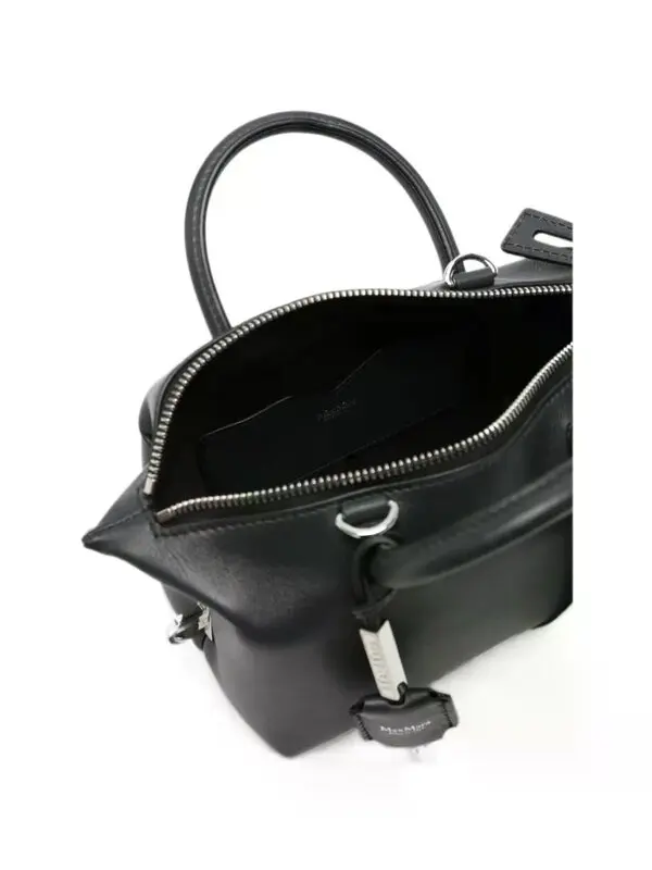 Max Mara Holdalls Logo-print Leather Mini Bag - Grey