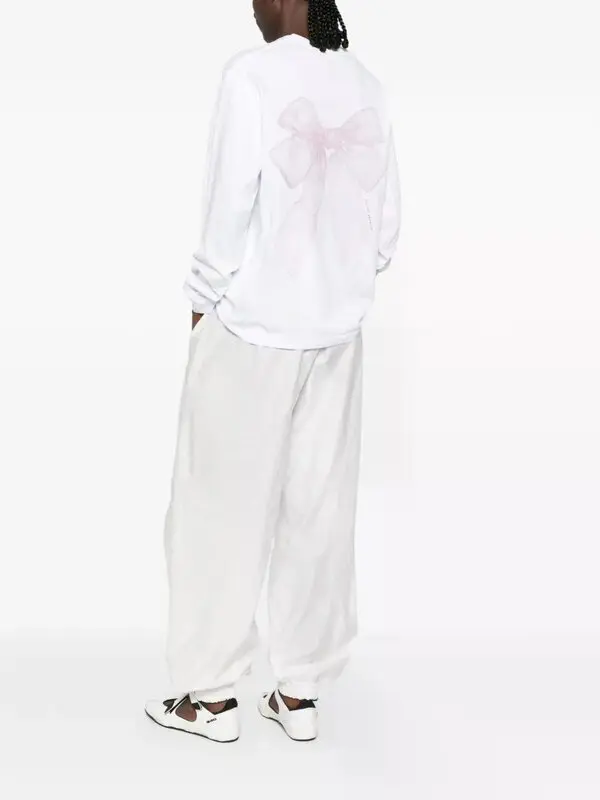 Cecilie Bahnsen Long Sleeve T-shirt With Logo And Bow Detail