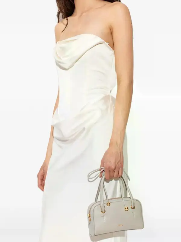 Furla Poppy Leather Mini Bag - Grey