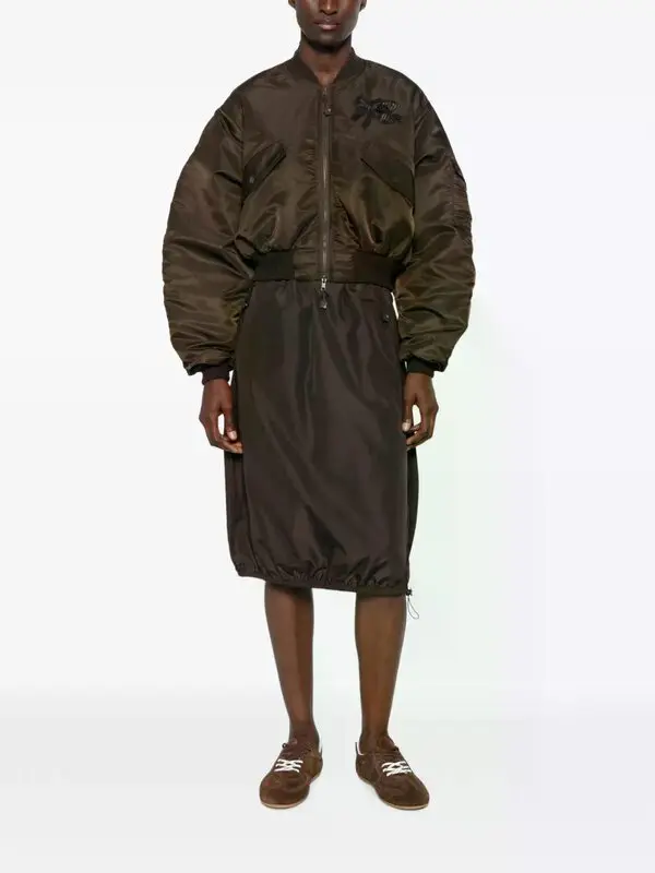 Cecilie Bahnsen Ruched-sleeve Cropped Bomber Jacket