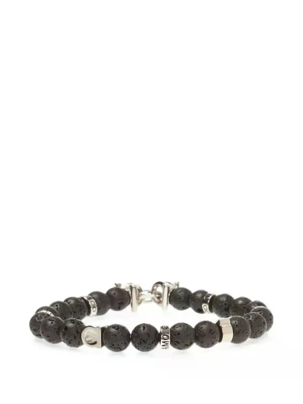 FERRAGAMO Gancini Lava Stone Beaded Bracelet