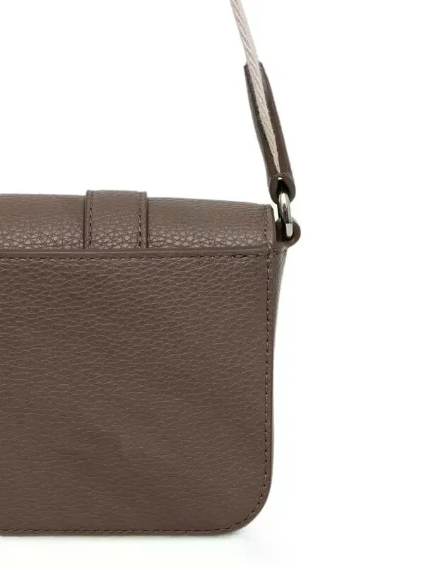 Karl Lagerfeld Logo-embroidered Grained Shoulder Bag