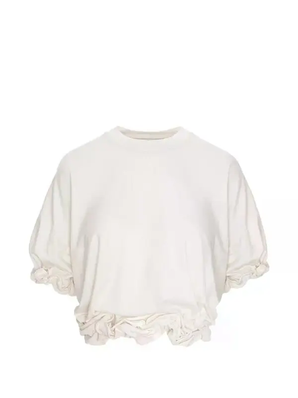 SEEN USERS Twombly Bloom Ruffled T-shirt - White