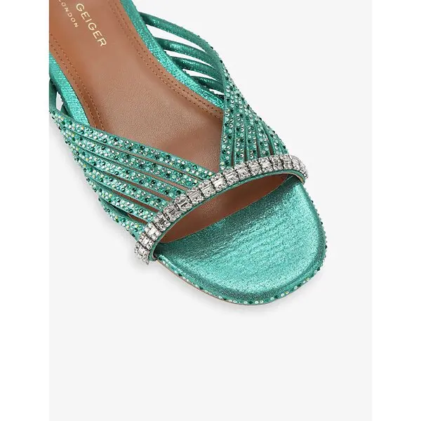 Kurt Geiger Embellished Woven Mules