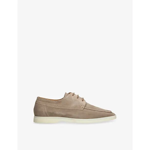 AURELIEN Boat Lace-up Suede Loafers - Grey/light