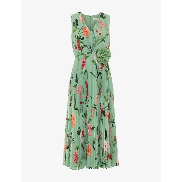 PHASE EIGHT Simara V-neck Floral-print Woven Midi Dress