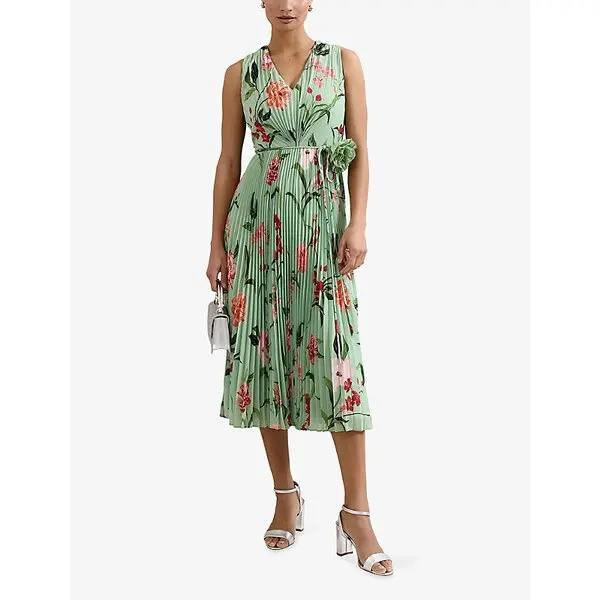 PHASE EIGHT Simara V-neck Floral-print Woven Midi Dress